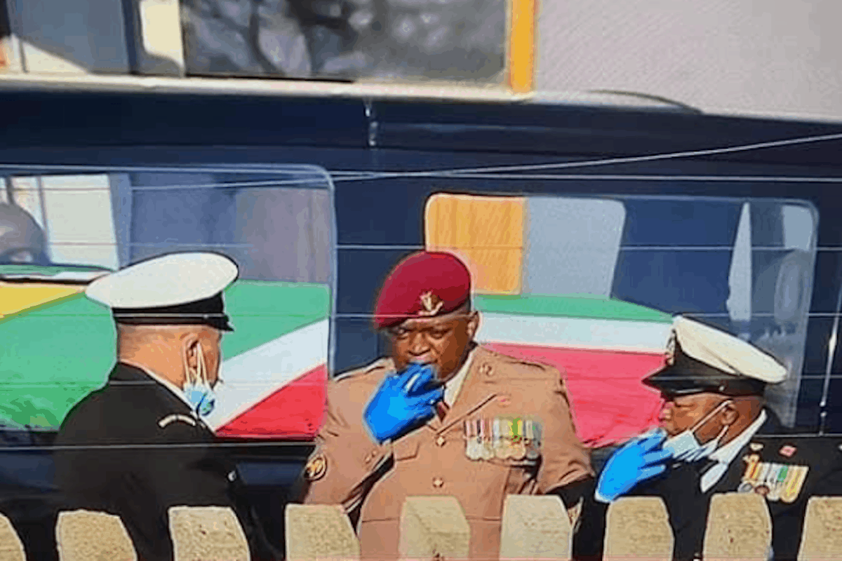 SANDF officials caught on camera smoking during Andrew Mlangeni's ...